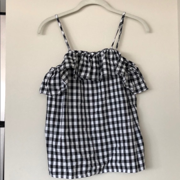 Tops | Gingham Ruffle Top S | Poshmark